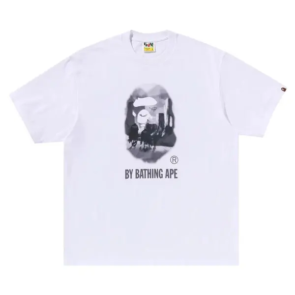 A BATHING APE Painting Relaxed Fit Tee - White