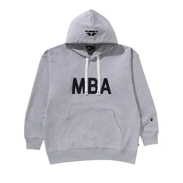 A BATHING APE Logo Pullover Hoodie - Grey