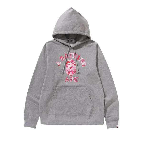 A BATHING APE Abc Camo College Pullover Hoodie - Grey