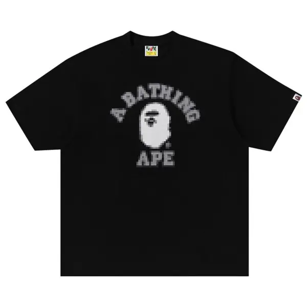 A BATHING APE Pixal College Relaxed Fit Tee - Black