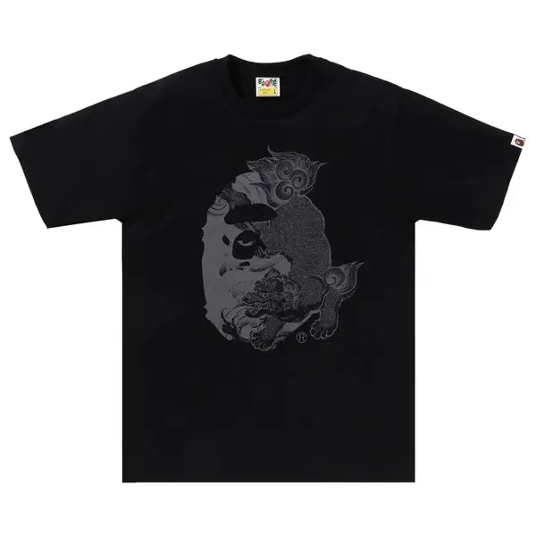 A BATHING APE Japanese Tattoo Big Ape Head Tee - Black
