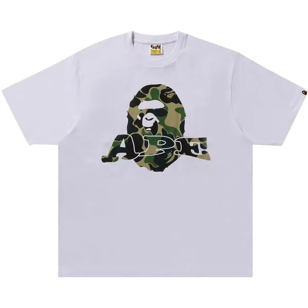 A BATHING APE Abc Camo Ape Head Relaxed Fit Tee - White