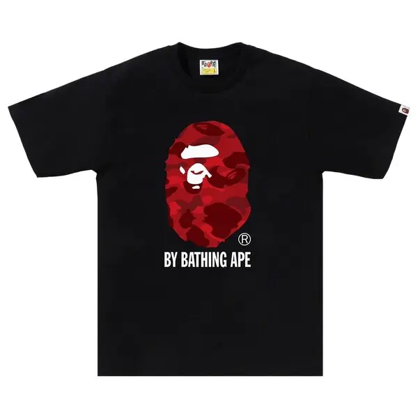 A BATHING APE Color Camo Bathing Ape Tee - Black