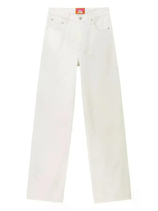 HEY JOANIE Logo-patch Wide Leg Jeans