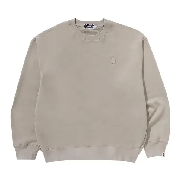 A BATHING APE One Point Relaxed Fit Crewneck Sweatshirt - Tan