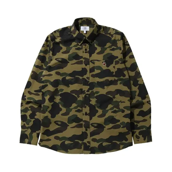A BATHING APE 1st Camo Button Down Shirt - Green