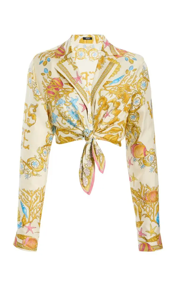 Versace Printed Silk Twill Shirt