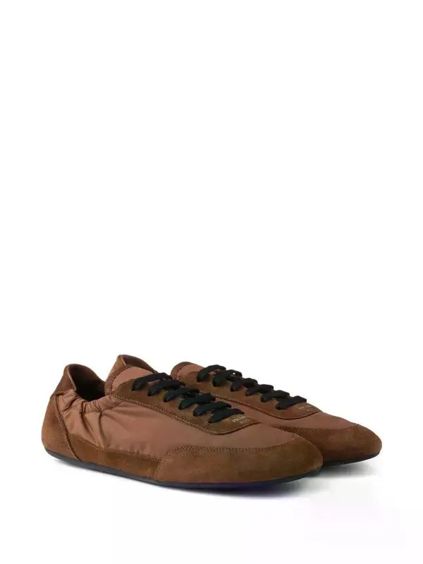 Prada Re-nylon & Suede Sneakers - Brown