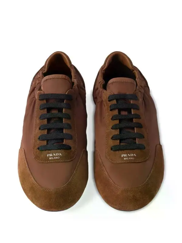 Prada Re-nylon & Suede Sneakers - Brown