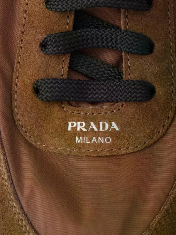 Prada Re-nylon & Suede Sneakers - Brown