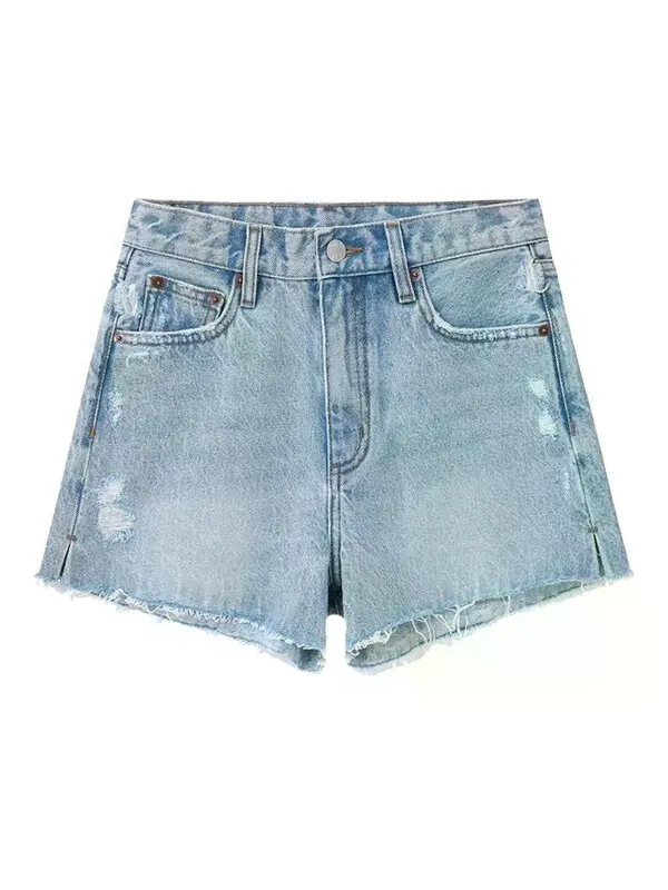 HEY JOANIE Distressed Denim Shorts