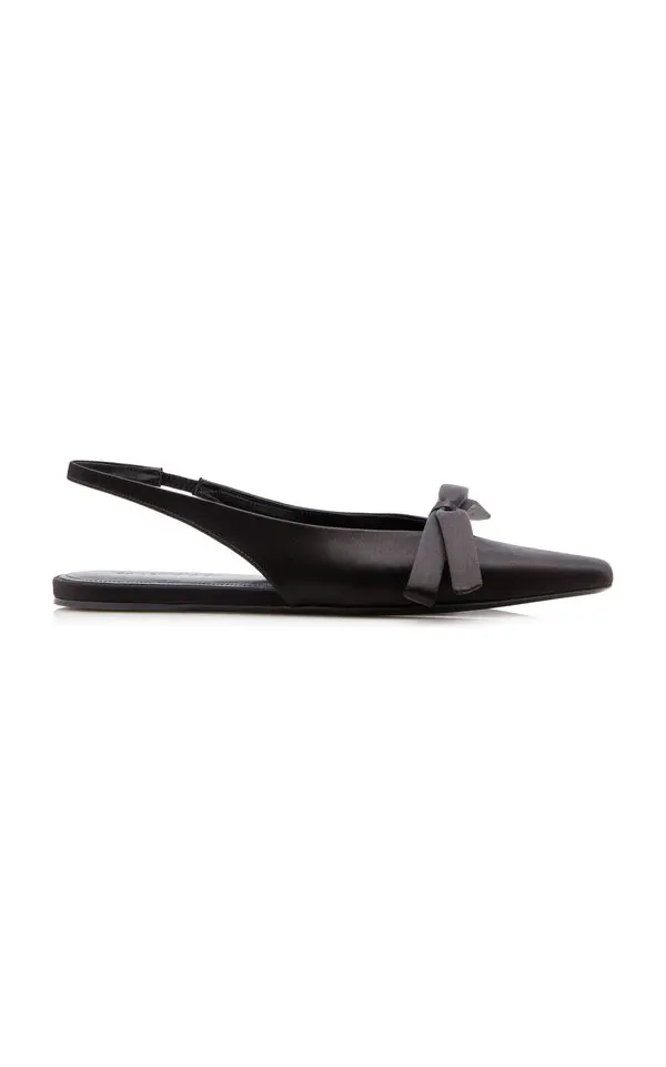 Balenciaga Bow-detailed Satin Slingback Pumps