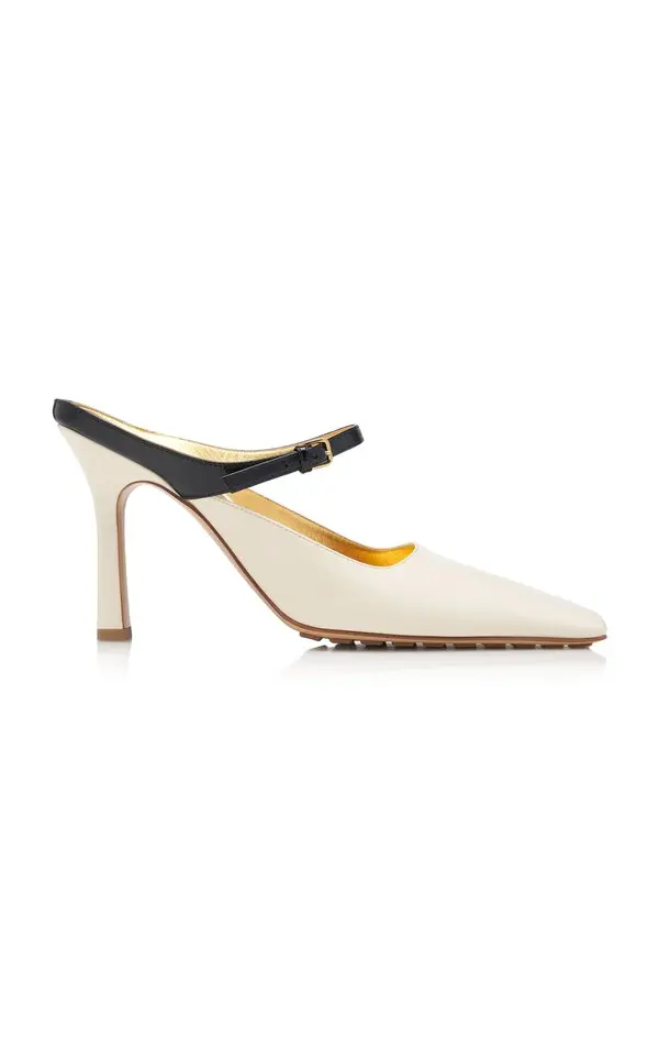 Bottega Veneta Cushion Leather Mules - Ivory