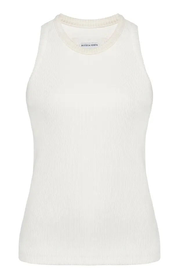 Bottega Veneta Compact Stretch-cotton Jersey Tank Top - White