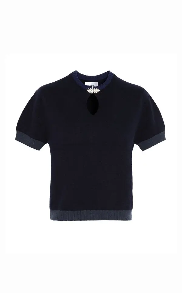 BARRIE Crystal Cashmere Top - Black