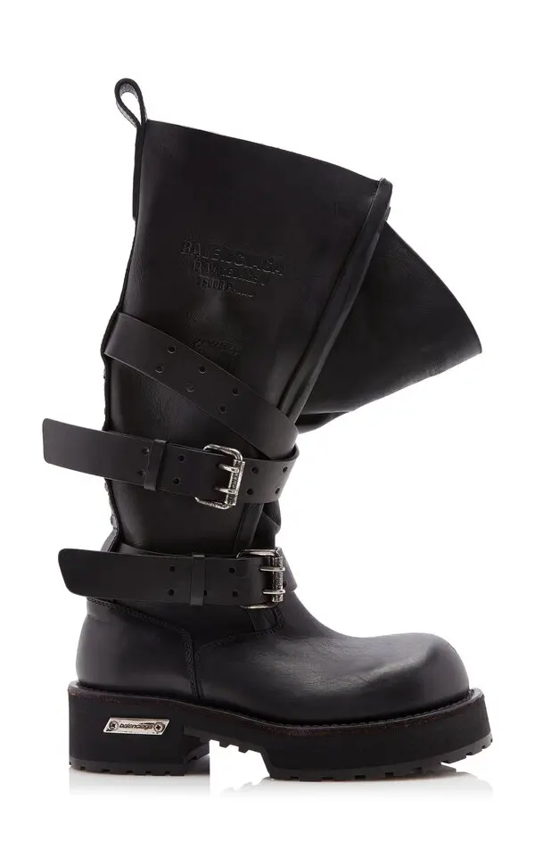 Balenciaga Venom Leather Platform Knee Boots