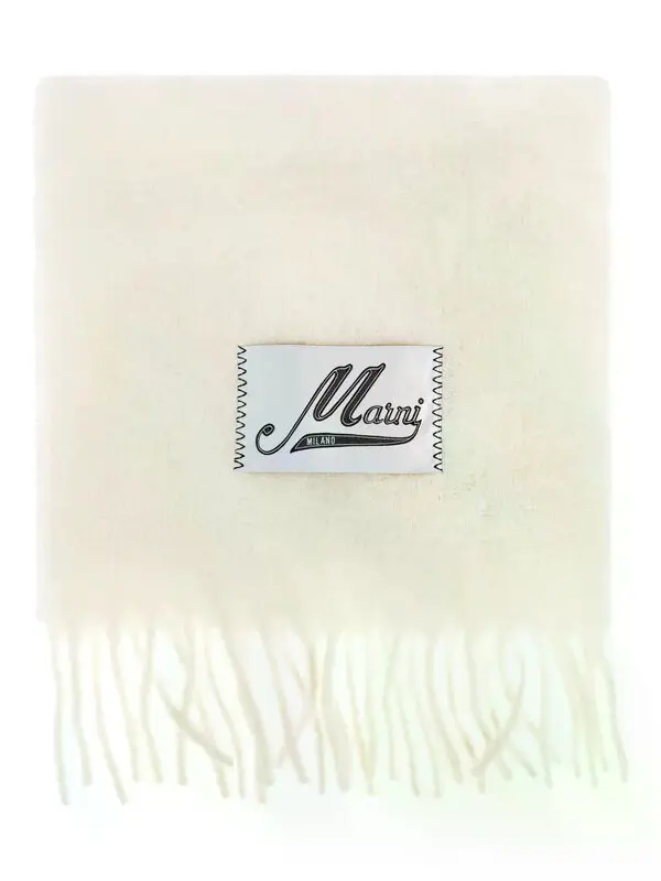 Marni Logo-patch Scarf - White