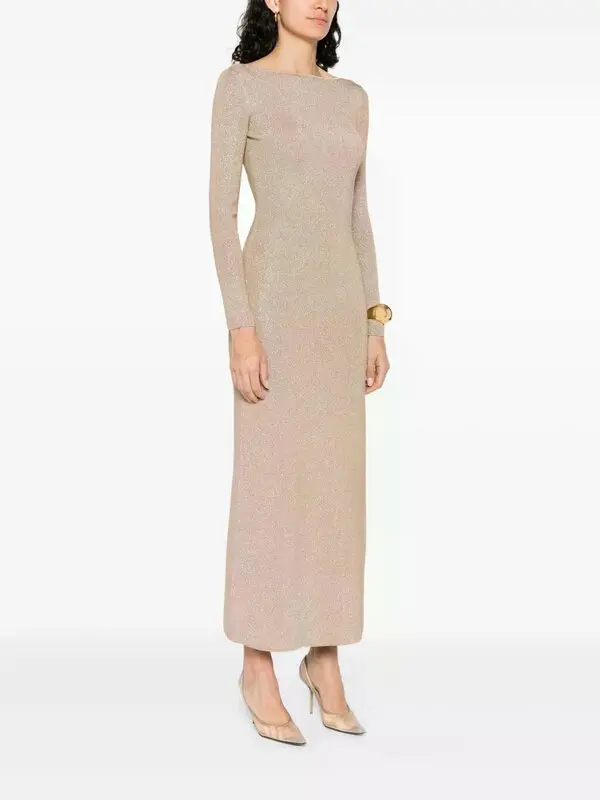 Max Mara Boat-neck Flared Dress - Neutrals