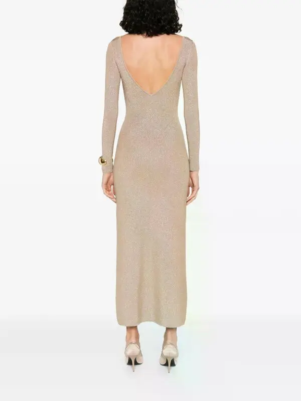 Max Mara Boat-neck Flared Dress - Neutrals