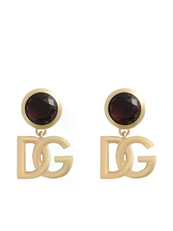 Dolce & Gabbana Logo-plaque Drop Earrings - Gold