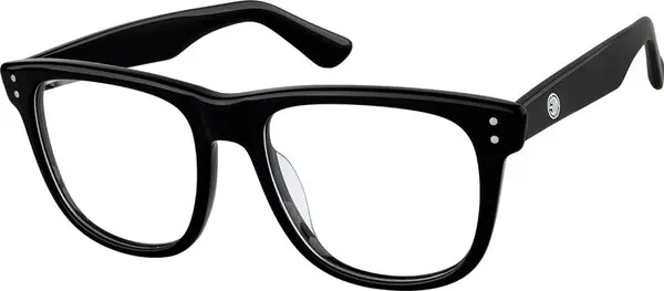 Zenni Oversized Square Full Rim Glasses - Black