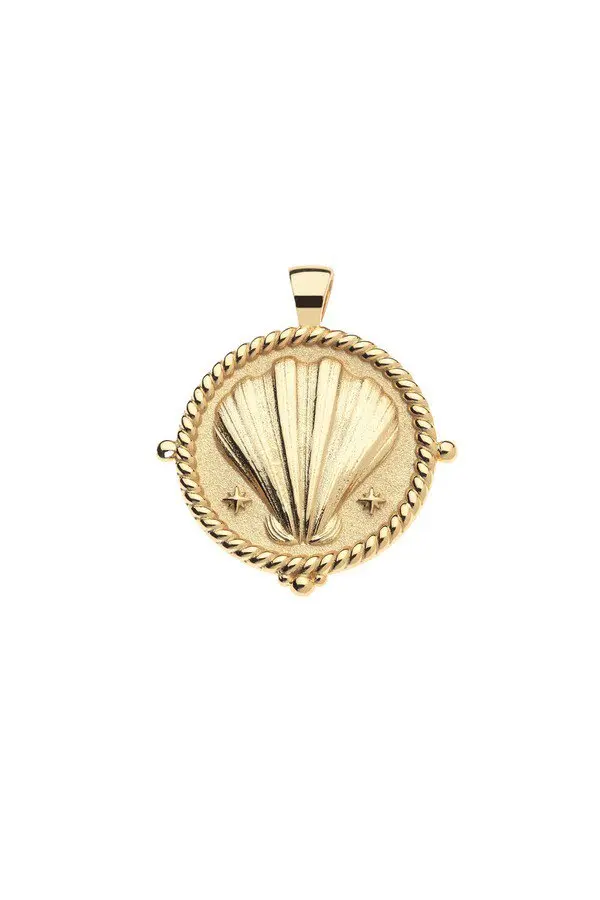 JANE WIN Clamshell Coin Pendant - Gold