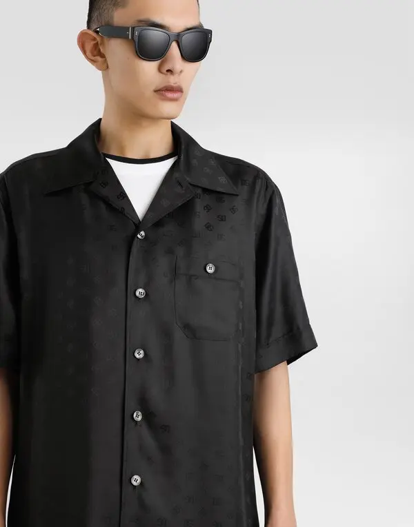Dolce & Gabbana Dg Logo Jacquard Hawaii Shirt