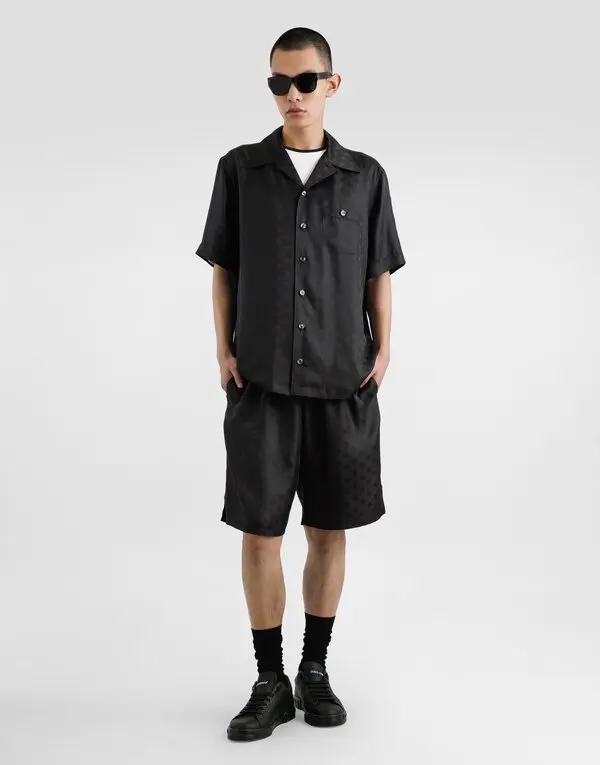 Dolce & Gabbana Dg Logo Jacquard Hawaii Shirt