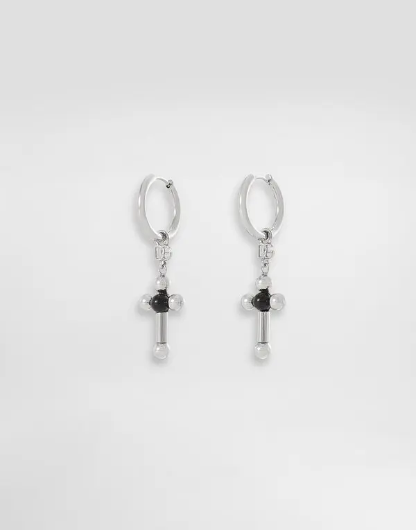 Dolce & Gabbana Creole Earrings With Cross