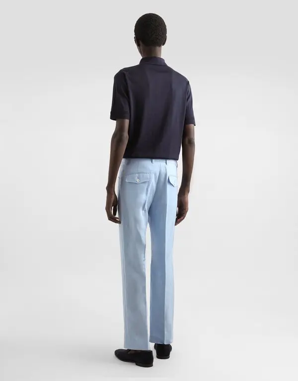 Dolce & Gabbana Satin Silk Polo Shirt - Blue