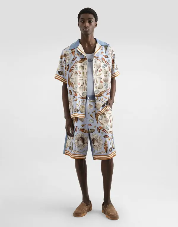 Dolce & Gabbana Silk And Cotton Denim Shirt - Multicolor