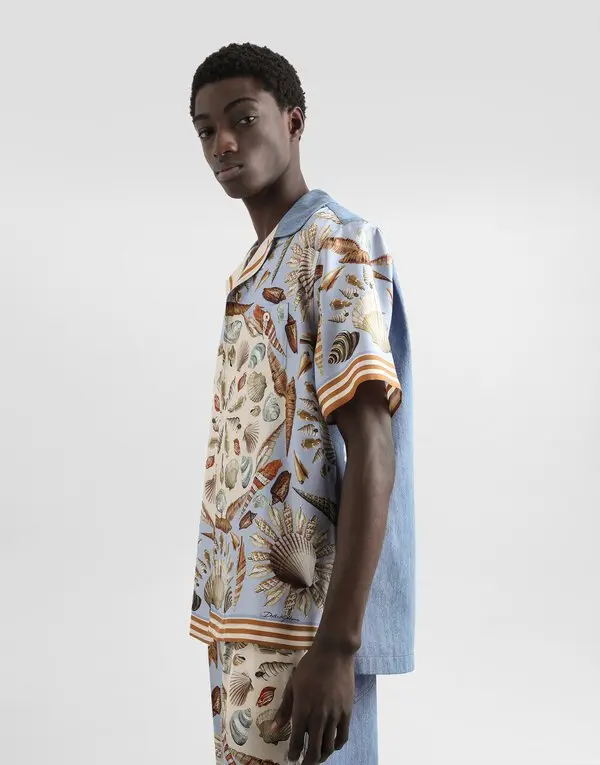 Dolce & Gabbana Silk And Cotton Denim Shirt - Multicolor