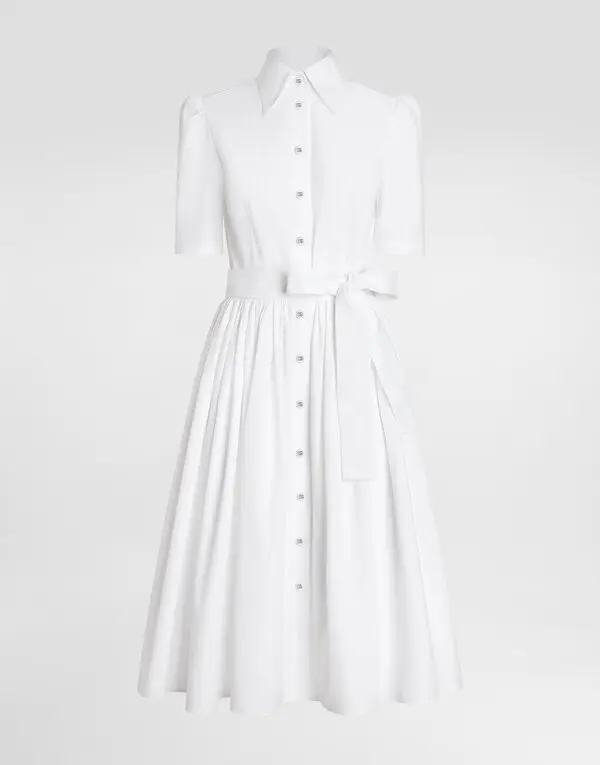 Dolce & Gabbana Cotton Poplin Shirt Dress - White