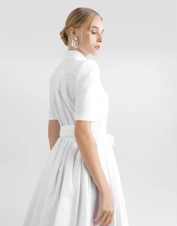 Dolce & Gabbana Cotton Poplin Shirt Dress - White