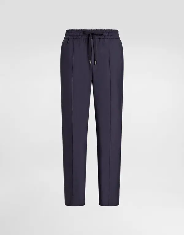 Dolce & Gabbana Silk And Gabardine Jogging Trousers - Blue