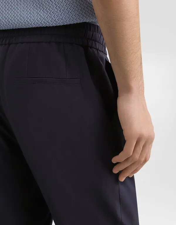 Dolce & Gabbana Silk And Gabardine Jogging Trousers - Blue