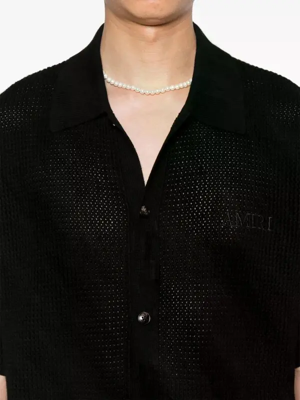 Amiri Crochet-knit Mesh Shirt