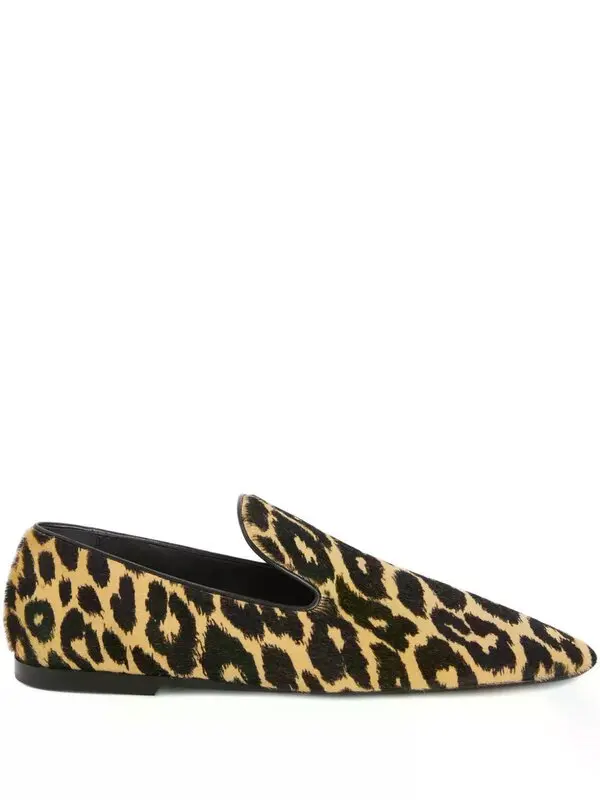 JIL SANDER Leopard-print Loafers - Brown