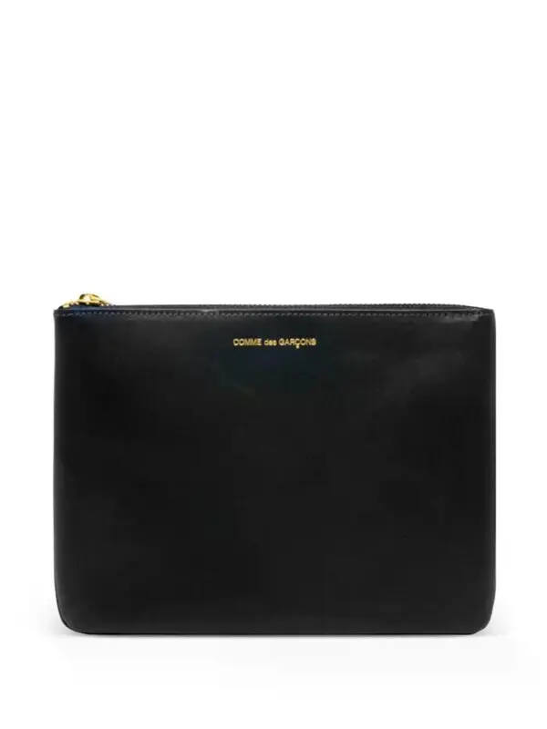 Comme Des Garçons Leather Zip Pouch - Black