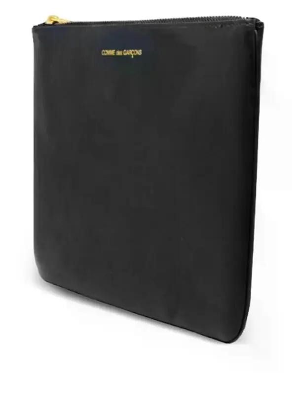 Comme Des Garçons Leather Zip Pouch - Black