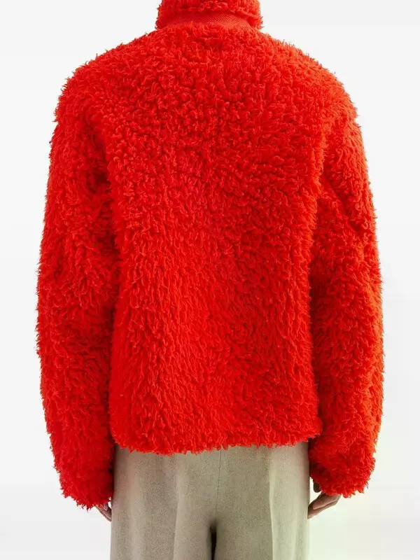 JIL SANDER Cotton Fleece Jacket - Red
