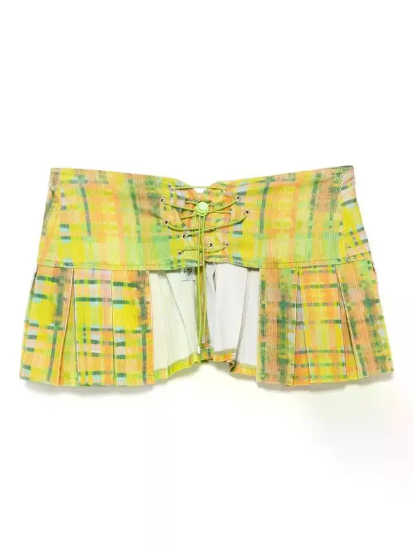 Collina Strada Plaid Corduroy Bungee Belt - Green