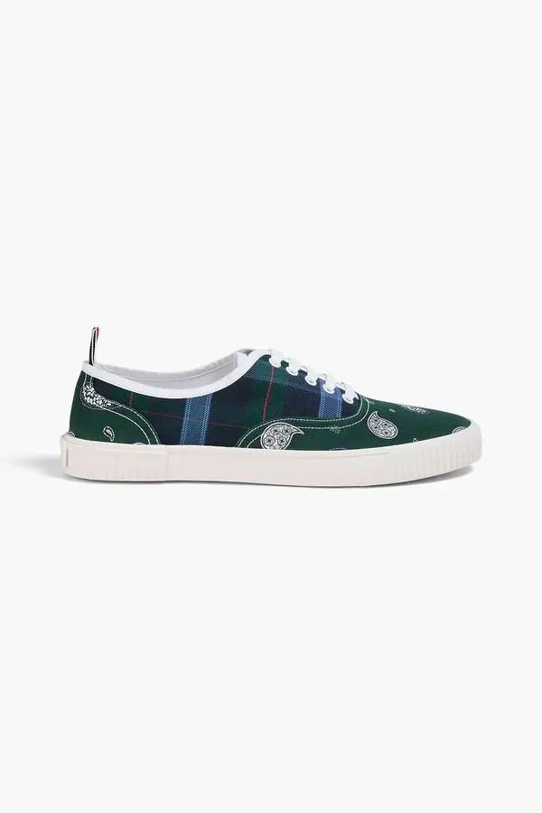 Thom Browne Heritage Printed Canvas Sneakers