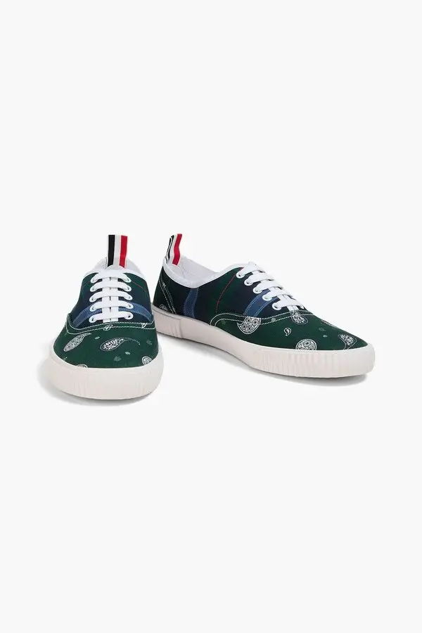 Thom Browne Heritage Printed Canvas Sneakers