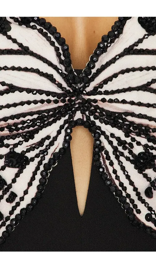 Patbo Butterfly Mini Dress In Black & Off White - 20% Off | Editorialist