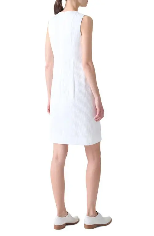 Akris Pleated Cotton Voile Sheath Dress