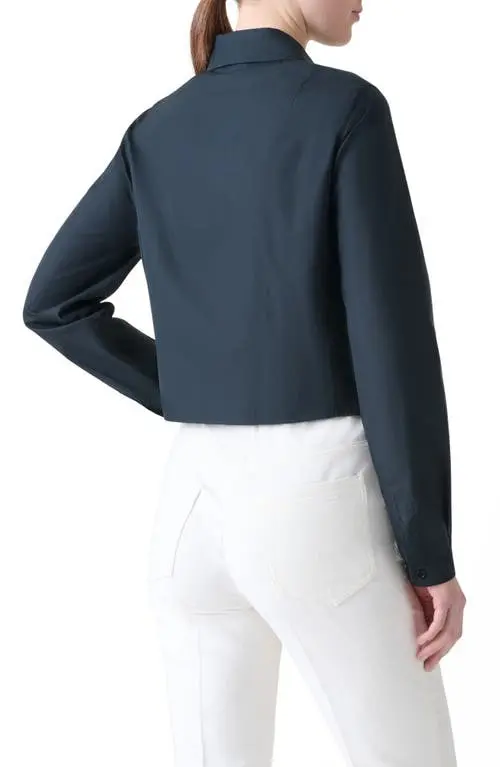 Akris Pleat Front Crop Button-up Shirt