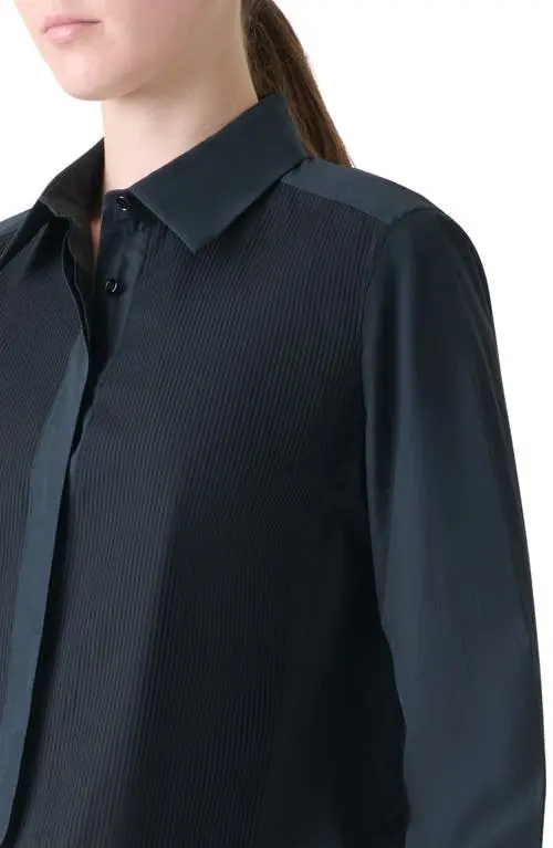 Akris Pleat Front Crop Button-up Shirt