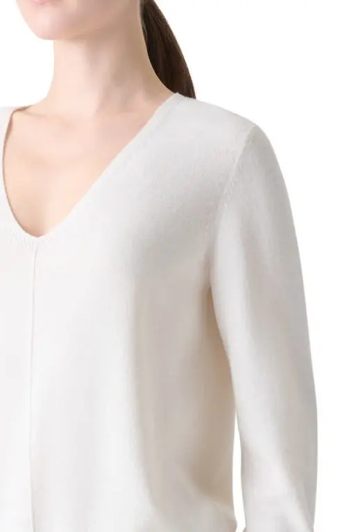 Akris V-neck Cashmere Sweater - Ecru