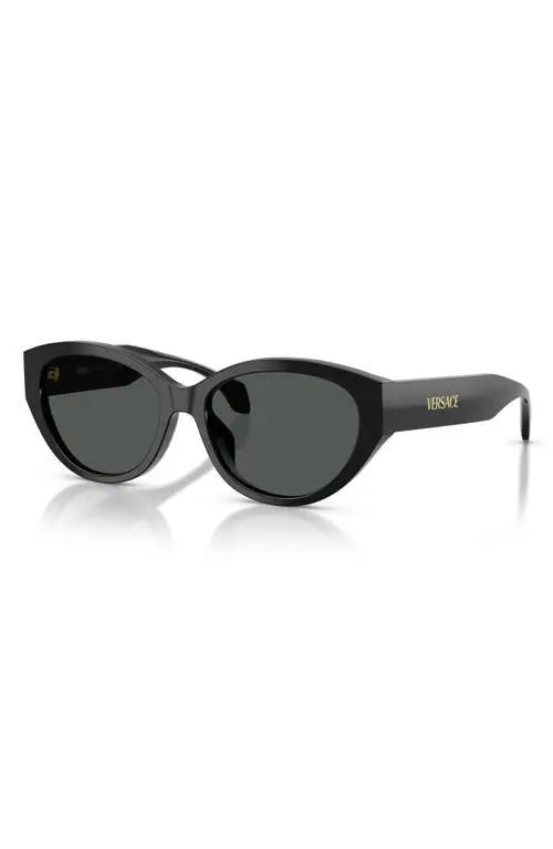 Versace 56mm Gradient Oval Sunglasses - Black/dark Grey